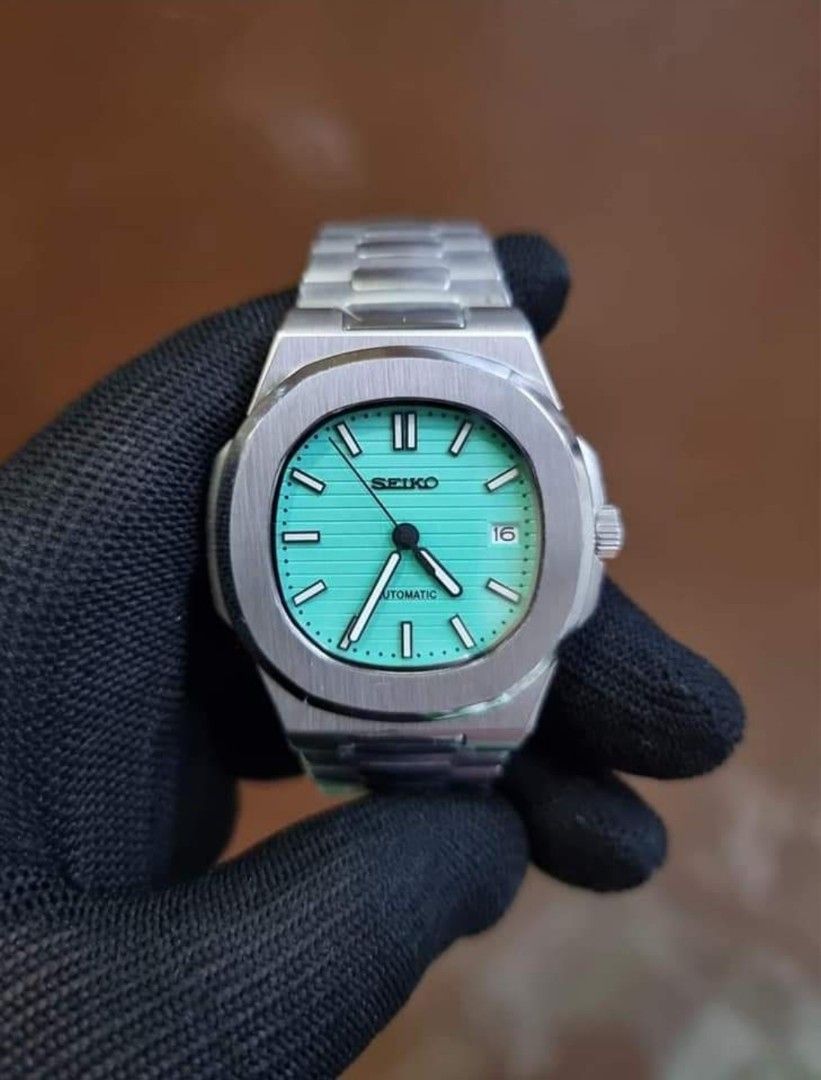 Seiko Patek Nautilus Tiffany mod, Men's Fashion, Watches & Accessories, Watches on Carousell
