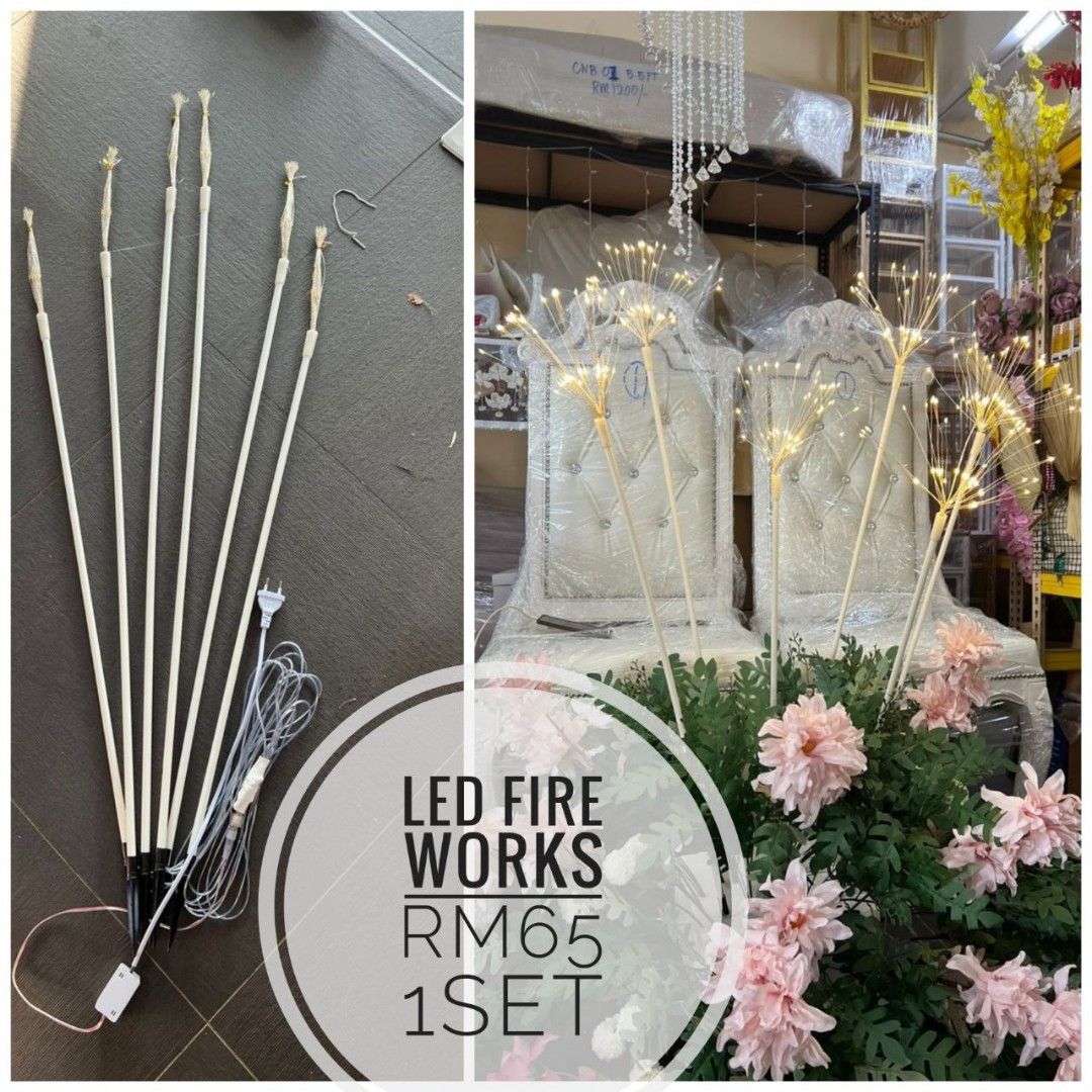 Sewa rental led fire work lampu candle led birthday party decoration ...