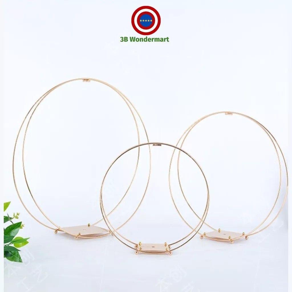 Sewa rental Ring bulat besi wedding iron table flower stand, Hobbies ...