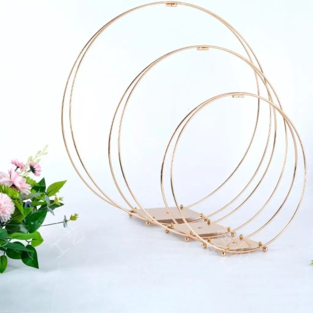 Sewa rental Ring bulat besi wedding iron table flower stand, Hobbies ...