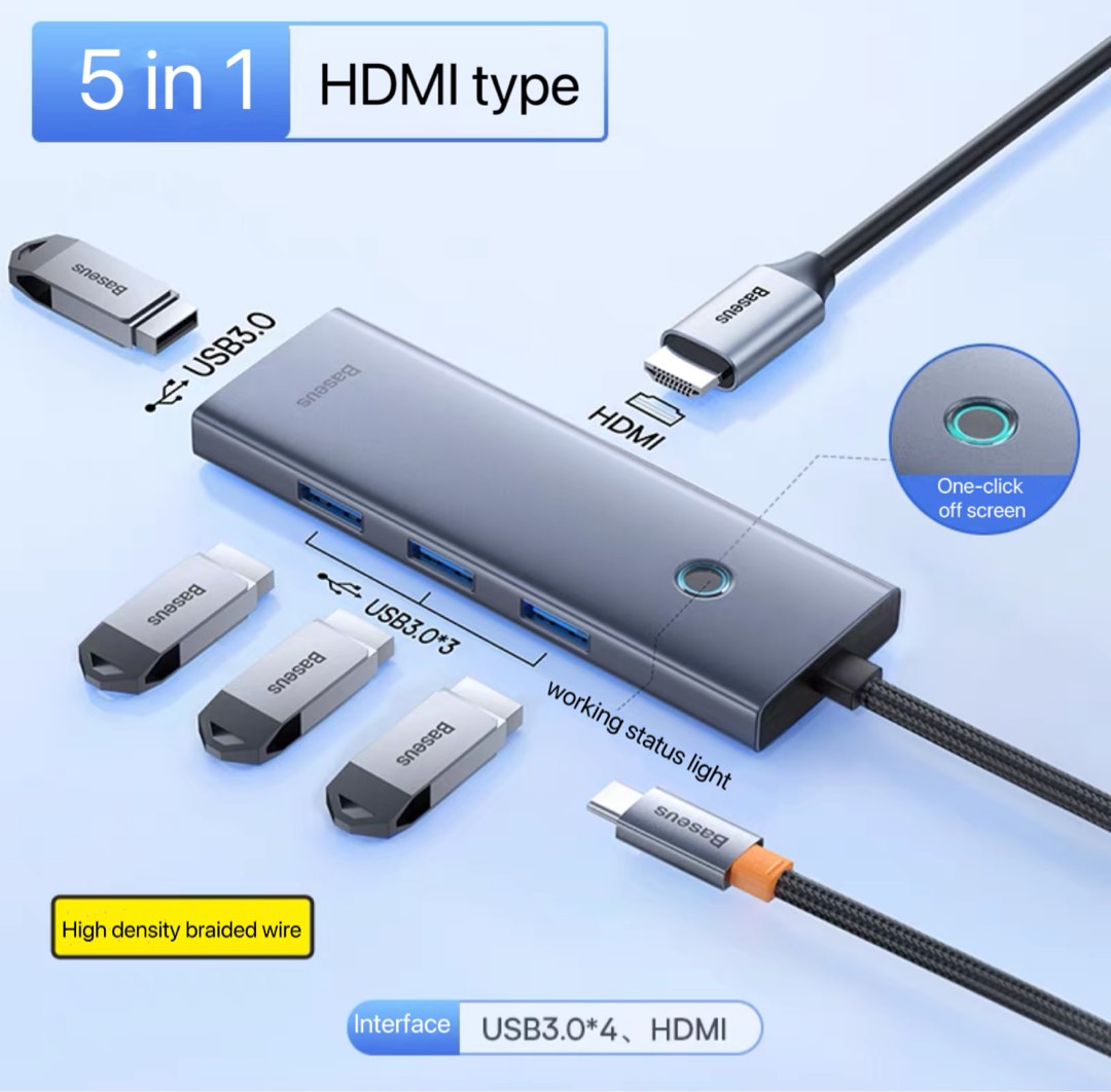 [SG Seller] Baseus Expansion dock, type-c expansion usb splitter ...