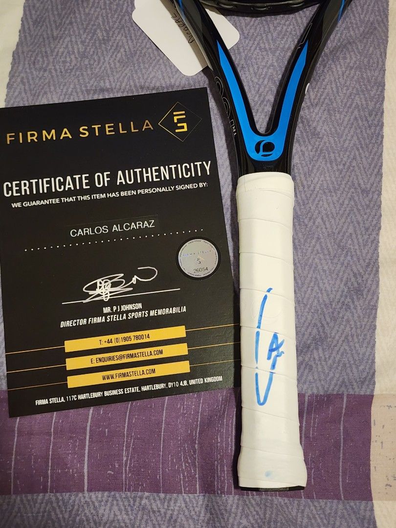 Signed Carlos Alcaraz Racket - With Certificate of Authenticity from ...