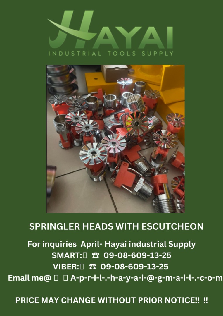 Springler heads with escutcheon, Commercial & Industrial, Construction ...