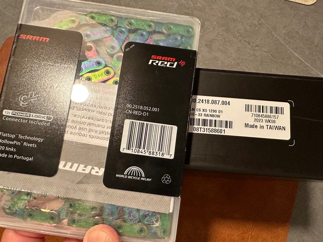 SRAM Red Cassette and Chain (Oil Slick), Sports Equipment, Bicycles ...