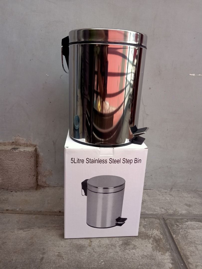 Stainless trash bin, Furniture & Home Living, Cleaning & Homecare ...