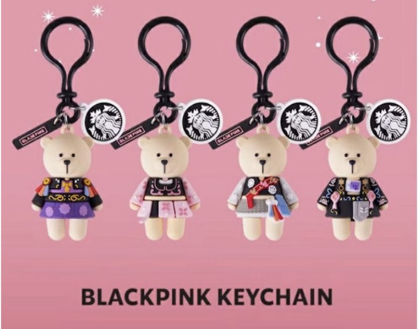 Starbucks black pink bearista keychain, Hobbies & Toys, Collectibles & Memorabilia, Fan ...
