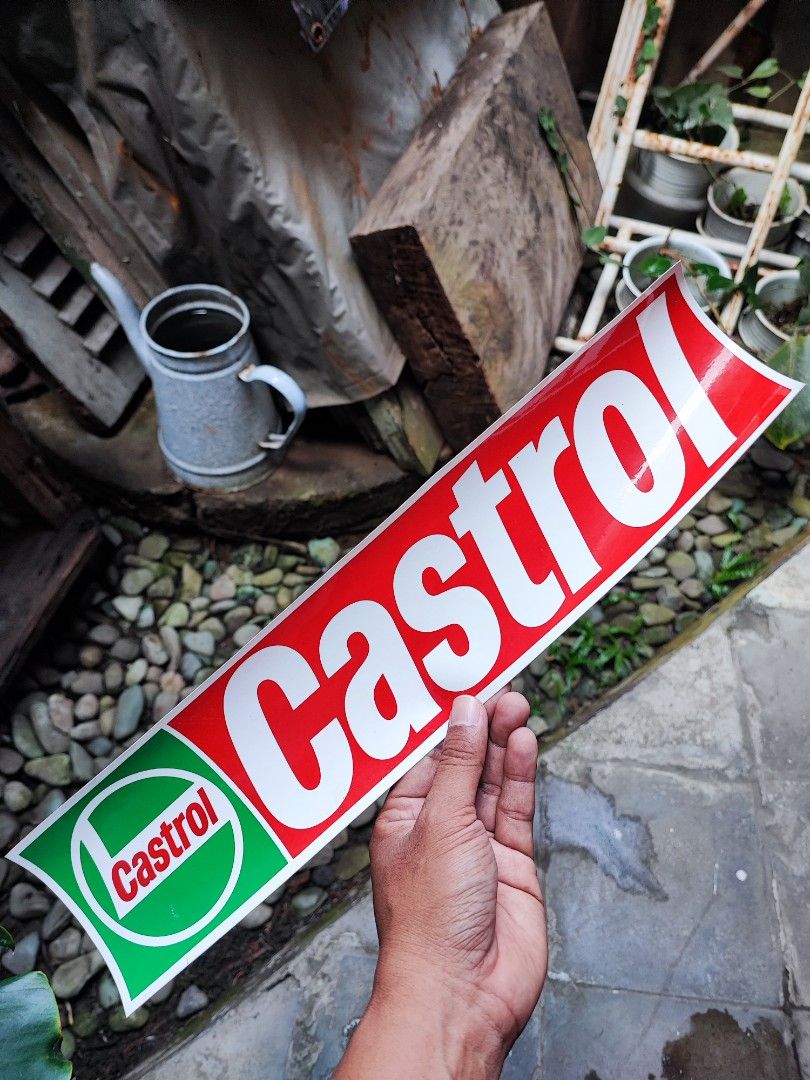 Sticker Merchandise Asli Oli Castrol Pjg 39cm, Antik, Pajangan di Carousell