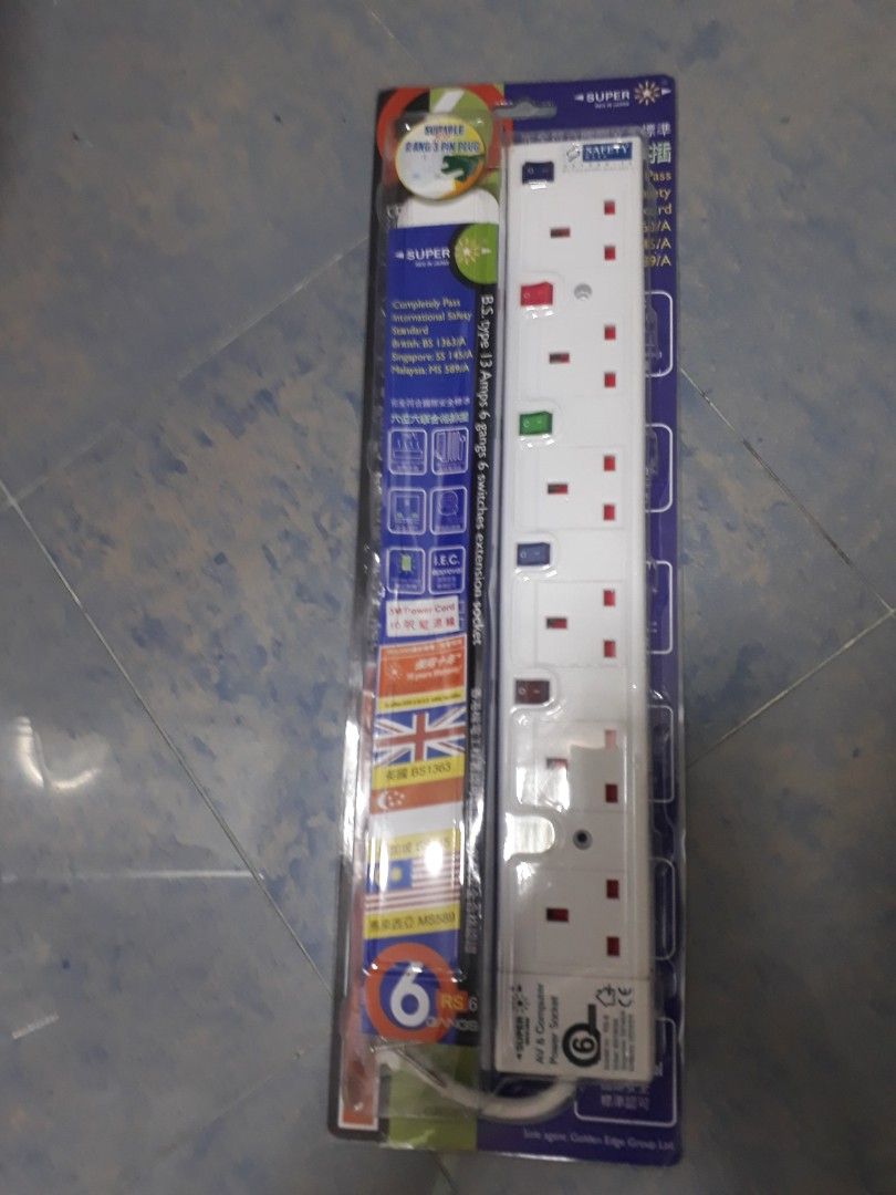 Super BS type 6 switches socket., TV & Home Appliances, Electrical ...