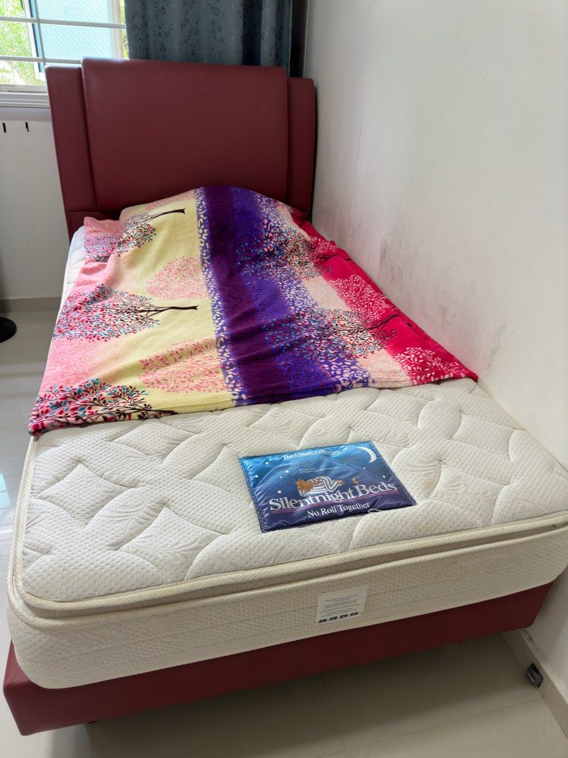 Super single bed with mattress, Furniture & Home Living, Furniture, Bed ...
