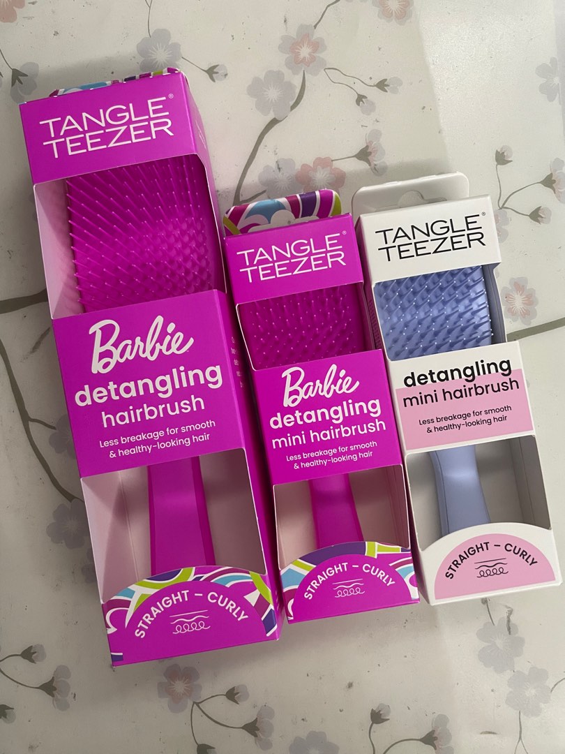 Tangle Teezer Barbie Wet Detangling Hairbrush and Mini Hairbrush ...