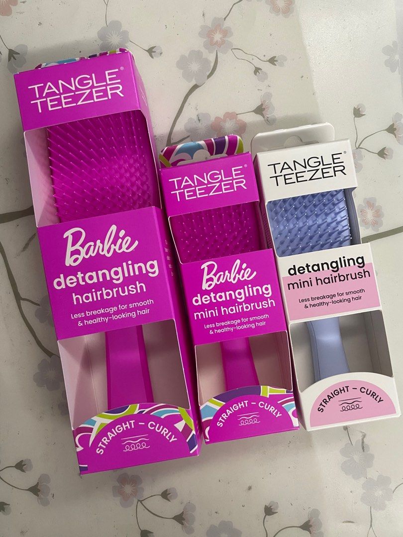 Tangle Teezer Barbie Wet Detangling Hairbrush and Mini Hairbrush ...