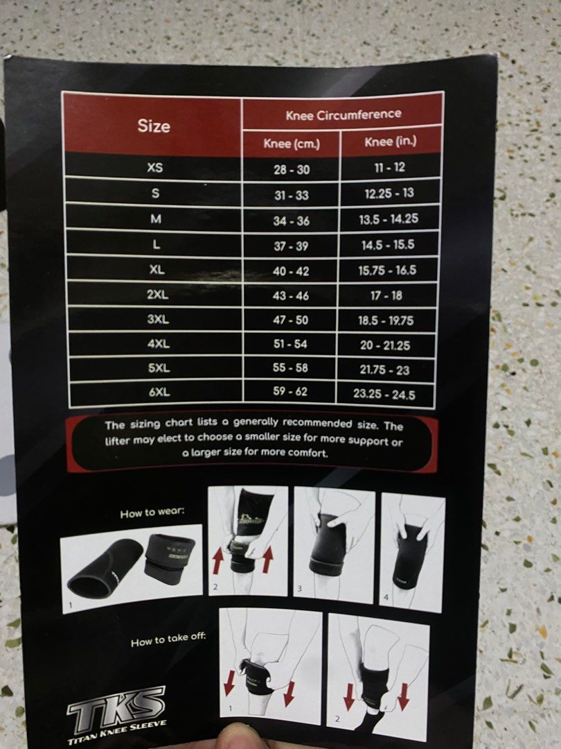 TKS Titan Knee Sleeves M size, Health & Nutrition, Health Supplements ...