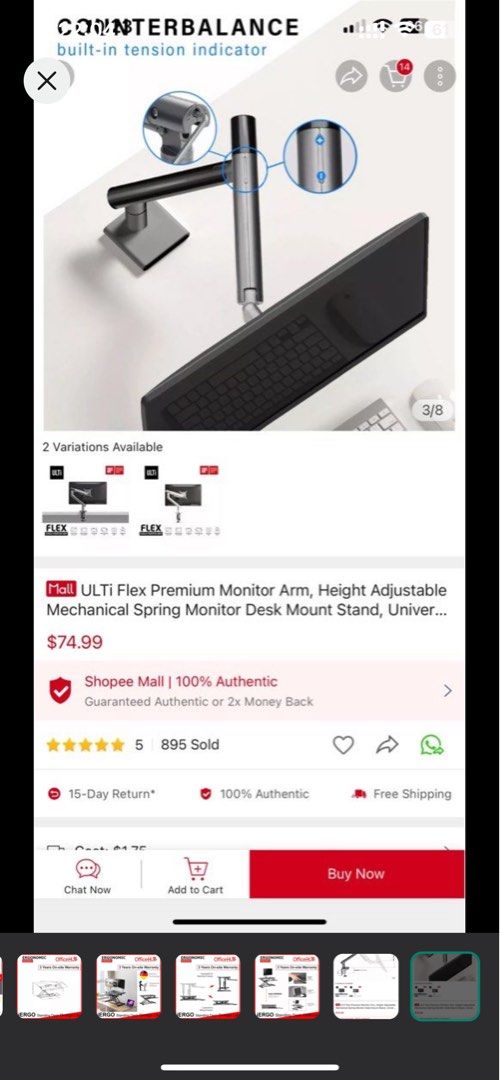 Ulti Monitor Arm, Computers & Tech, Office & Business Technology on Carousell