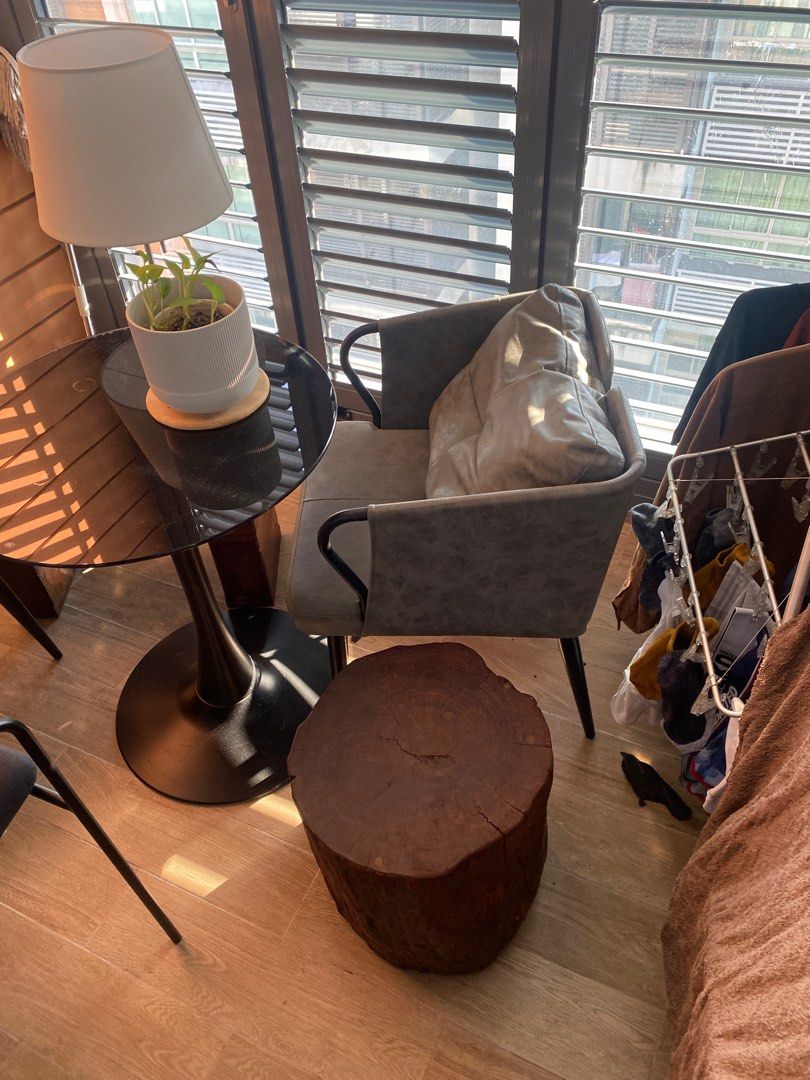 Upholstered balcony arm chairs, Furniture & Home Living, Furniture ...