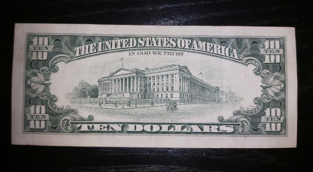 US ten dollars old series Year 1990 banknote, Hobbies & Toys ...