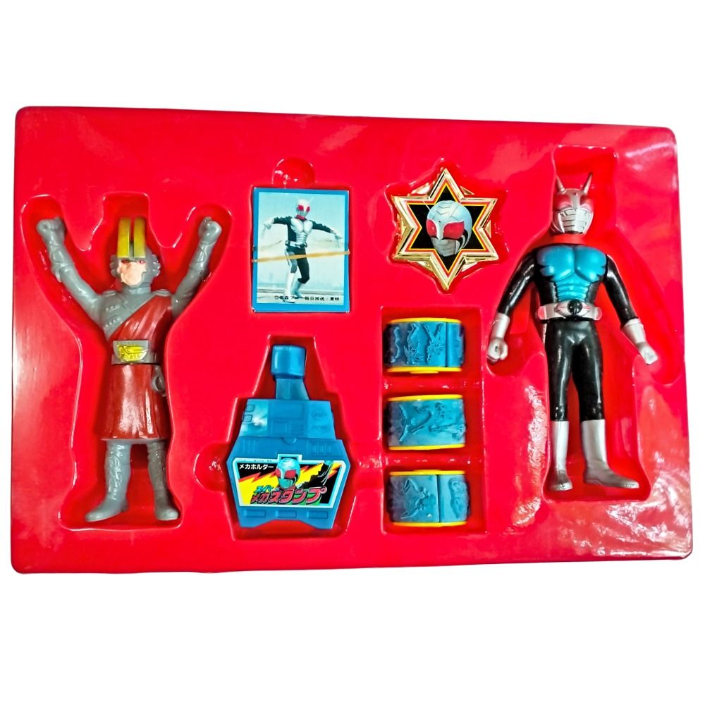 VINTAGE 80s Popy Kamen Rider Super-1 vs Death Buffalo Multi pack Giftset sofubi vinyl toy ...