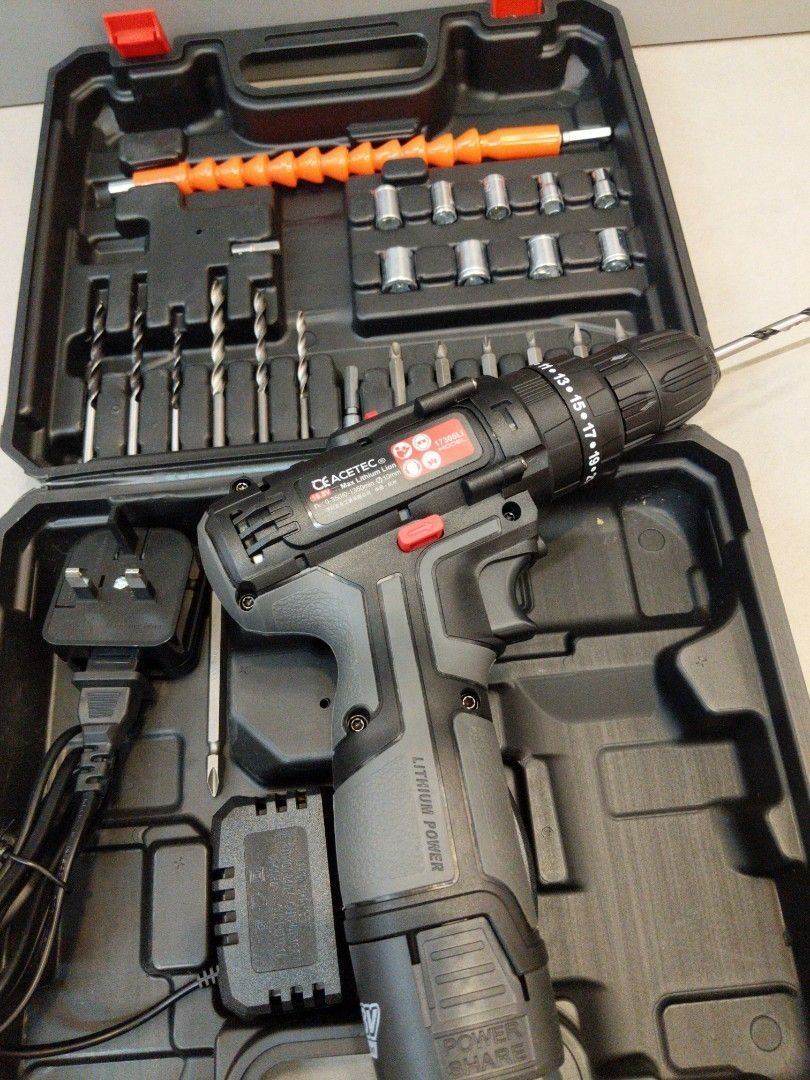 全新wall hammer drill cordless battery power driver set 16.8V無綫衝擊鑽,電批一電一 ...
