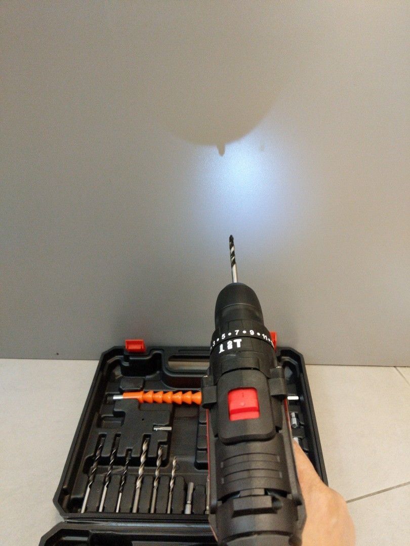 全新wall hammer drill cordless battery power driver set 16.8V無綫衝擊鑽,電批一電一 ...