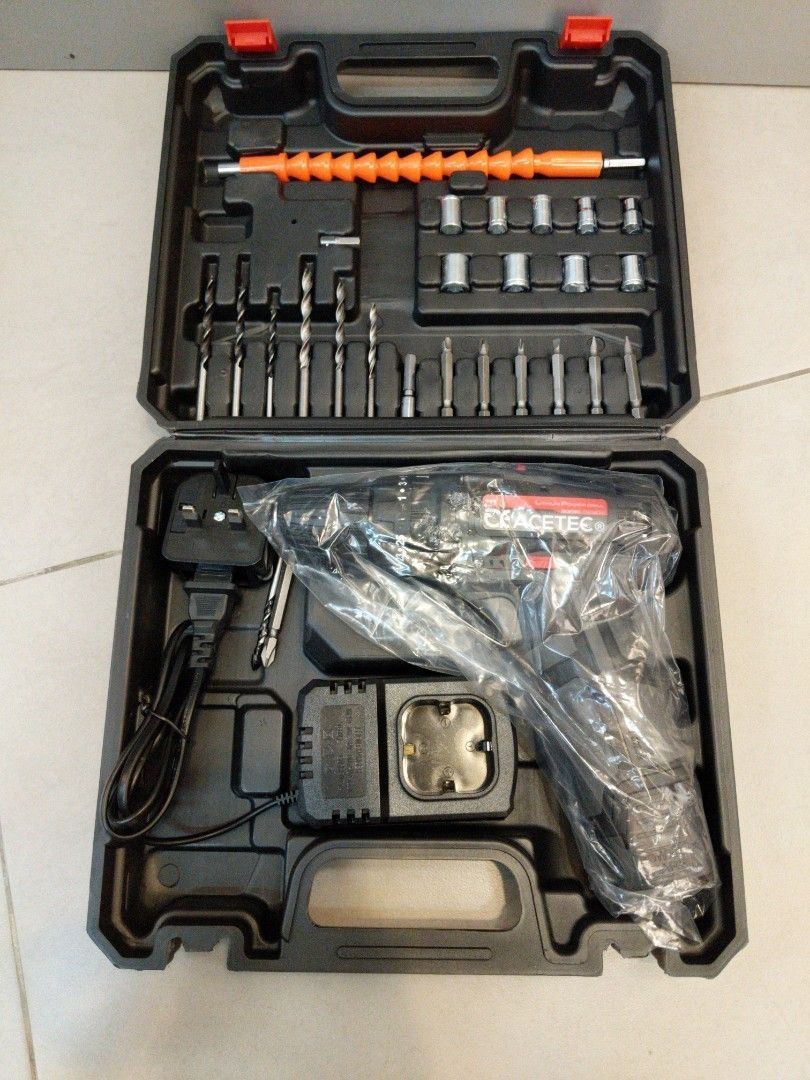 全新wall hammer drill cordless battery power driver set 16.8V無綫衝擊鑽,電批一電一 ...