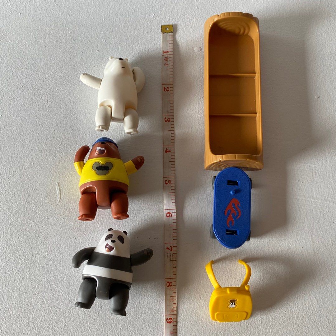 We Bare Bears Grizz Panpan Ice Bear Mcdo Happy Meal Toys Grizzly Panda Icebear Mcdonalds Toy