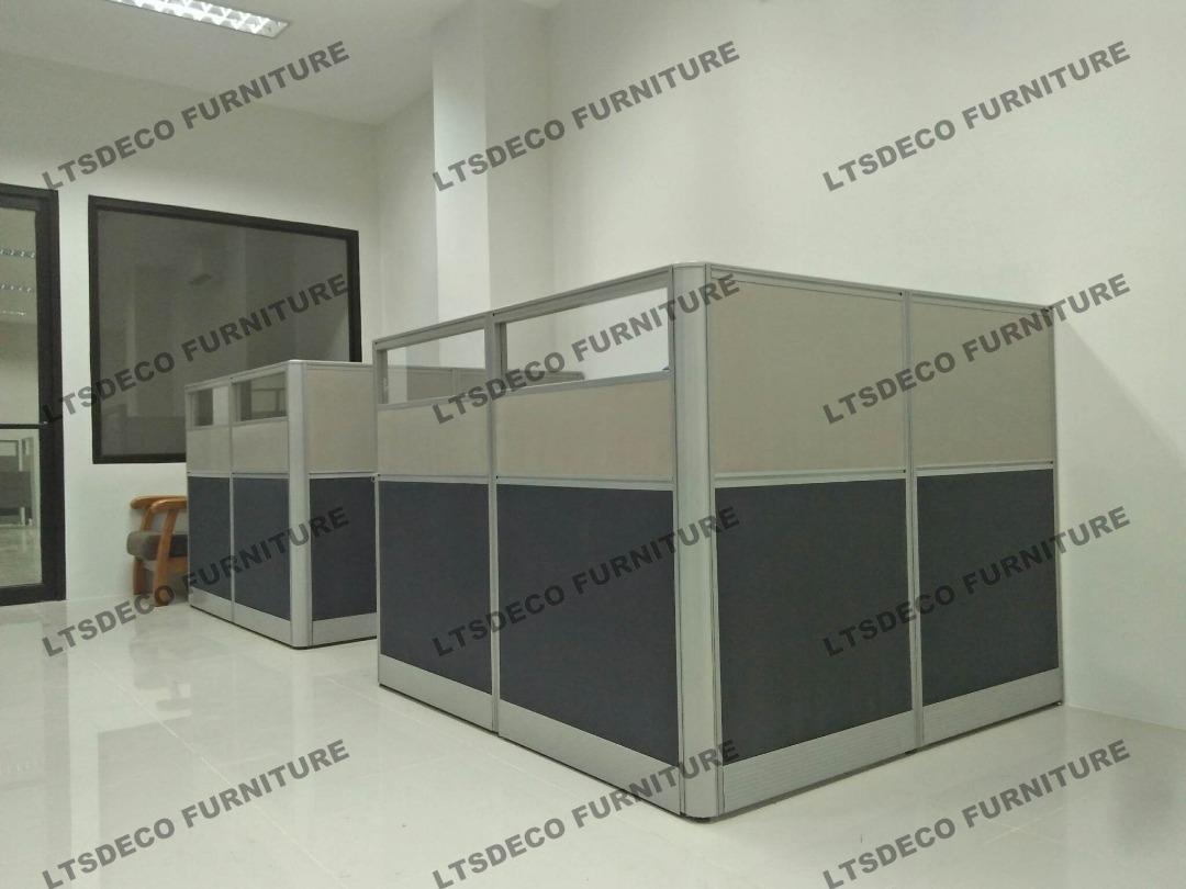 WORKSTATION WALL PANEL FABRIC WITH GLASS OFFICE PARTITION on Carousell