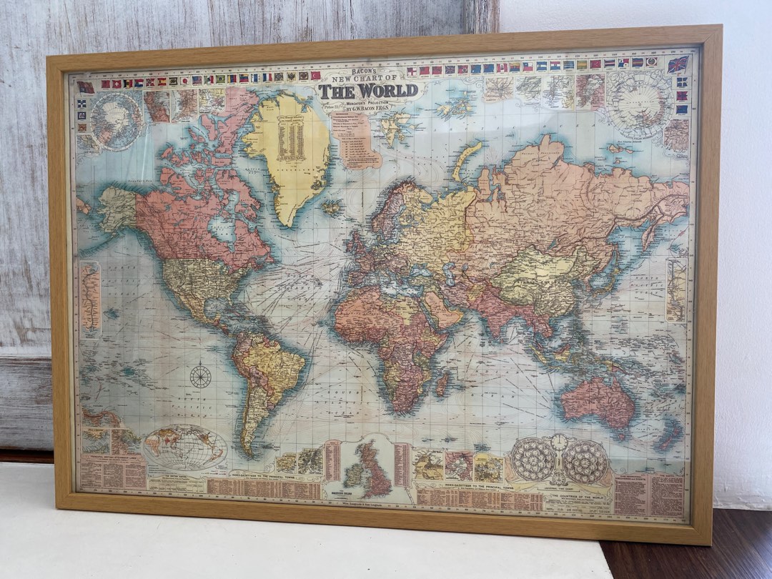 World Map Frame Poster on Carousell