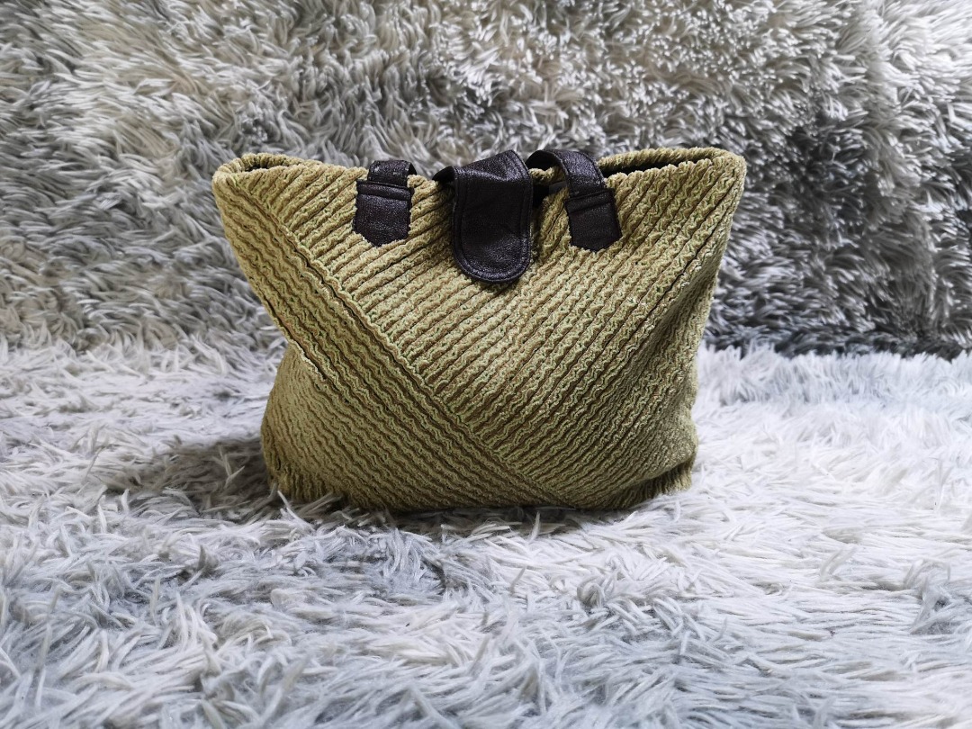 Woven Style Slanting Lines Hand Bag on Carousell