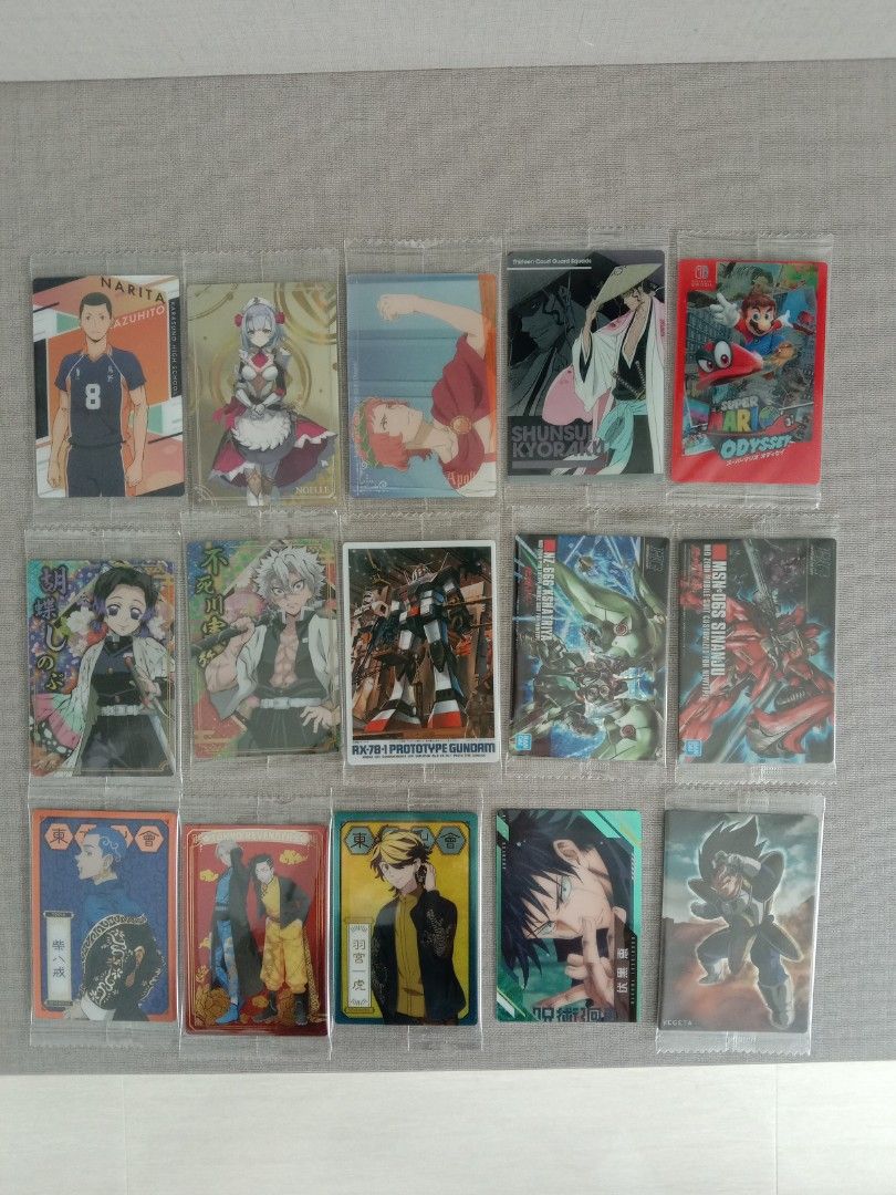 WTT WTS Japan Anime Wafer Cards (Gundam, Demon Slayer, Haikyuu, Tokyo ...