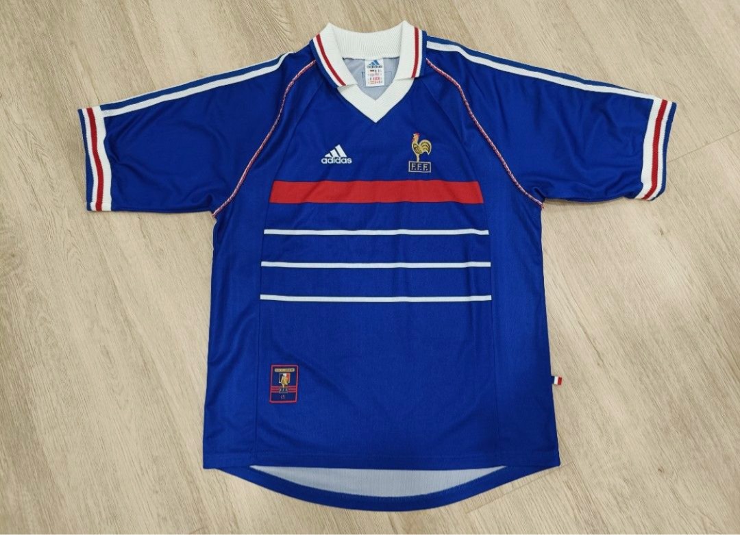 #10 Zidane France World Cup Home 1 Star 1998 champion soccer/football ...