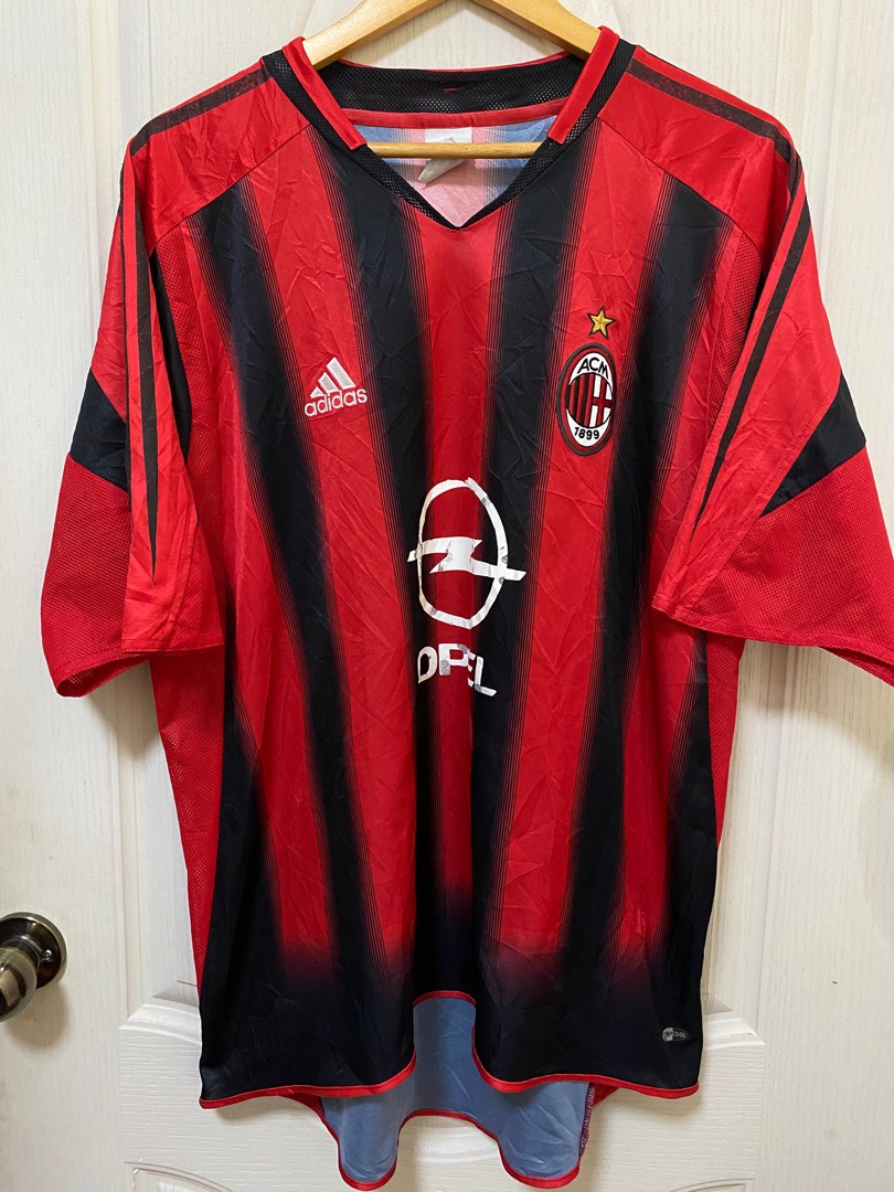 2004/2005 AC Milan Opel Home Football Jersey, Men's Fashion, Tops ...