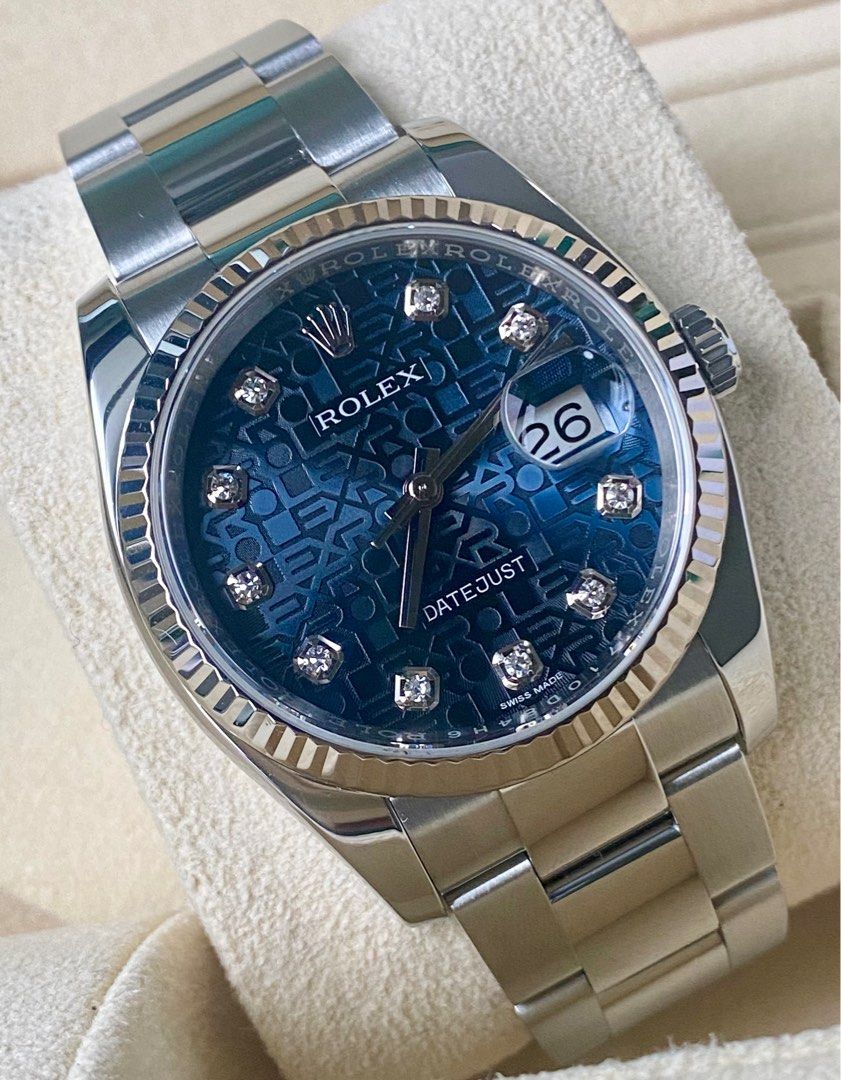 2018 Rolex Datejust Blue Anniversary Diamond Dial, Luxury, Watches on ...