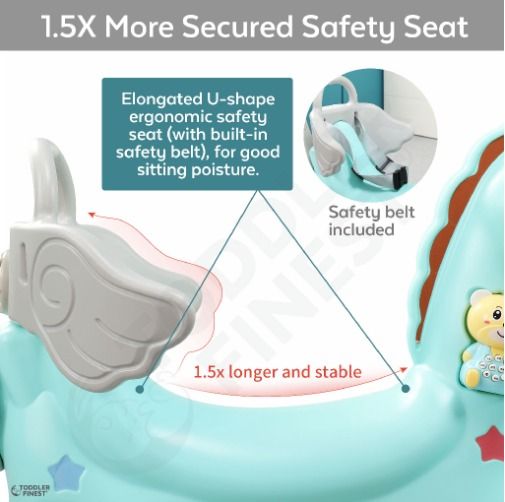 4-in-1 Rocking Horse - Push Glider Pony Rocker Toy - Musical Player ...