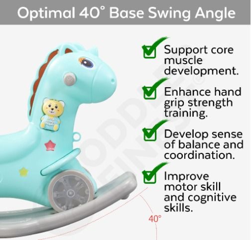4-in-1 Rocking Horse - Push Glider Pony Rocker Toy - Musical Player ...