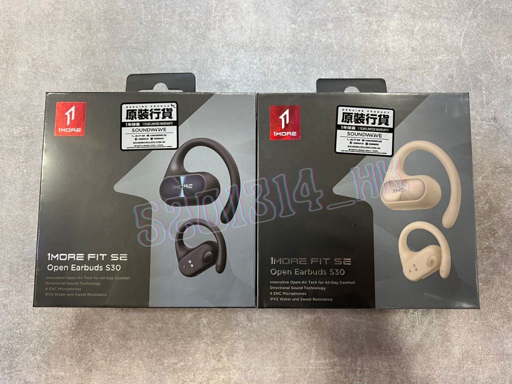 【全新行貨 門市現貨】1MORE Fit SE Open EarBuds S30 開放式運動耳機, 音響器材, 耳機 - Carousell