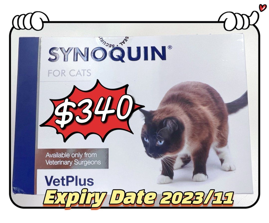 英國 Synoquin for Cat 90粒 ~ 2023/11, 寵物用品, 寵物食品 - Carousell