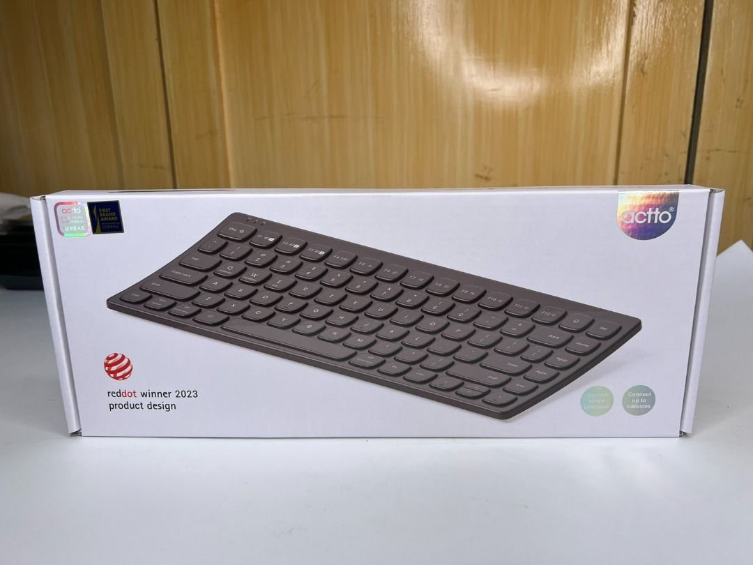 Actto B605 Curved Slim, 2.4 GHz USB,Bluetooth Wireless Keyboard for ...