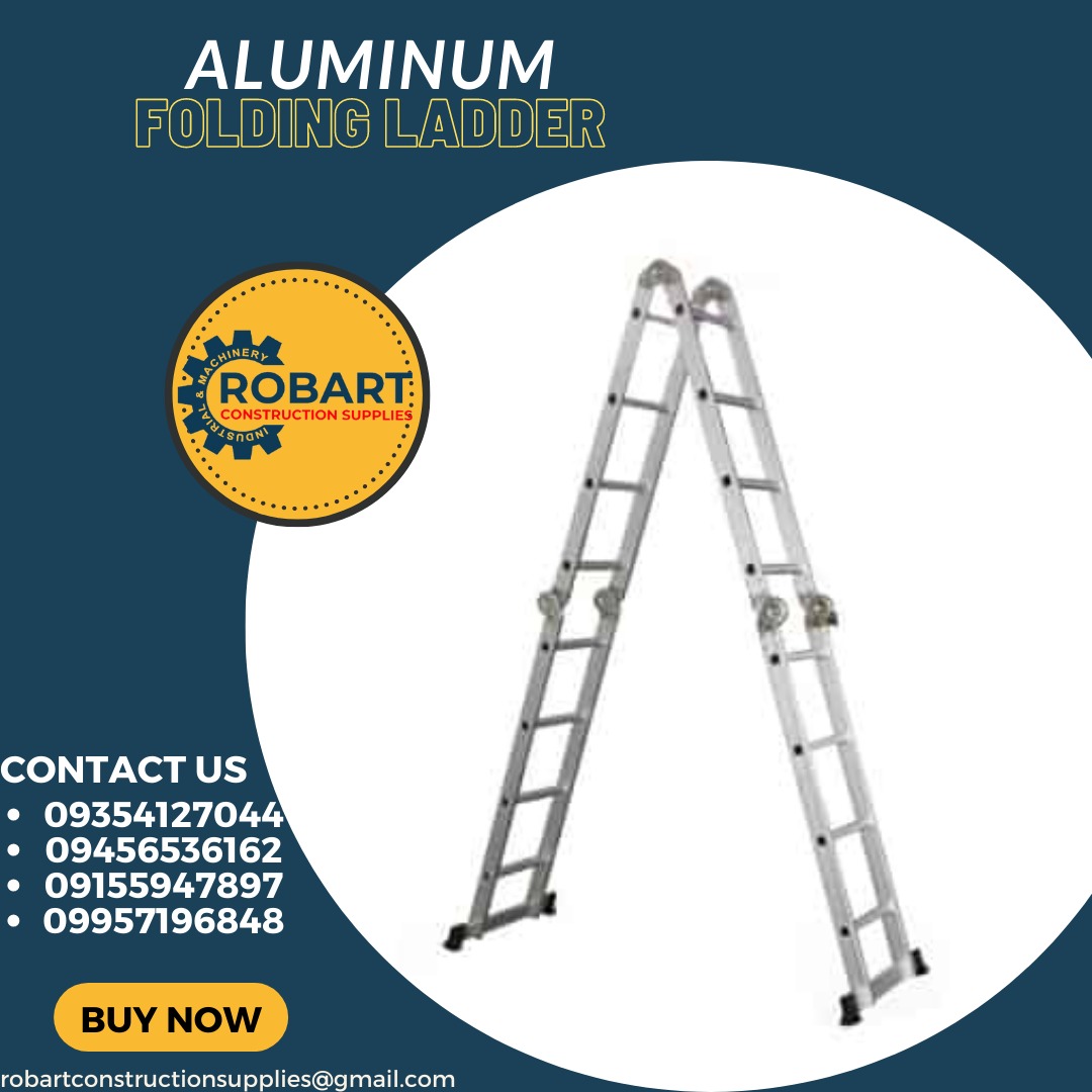 ALUMINUM FOLDING LADDER, Commercial & Industrial, Construction Tools ...