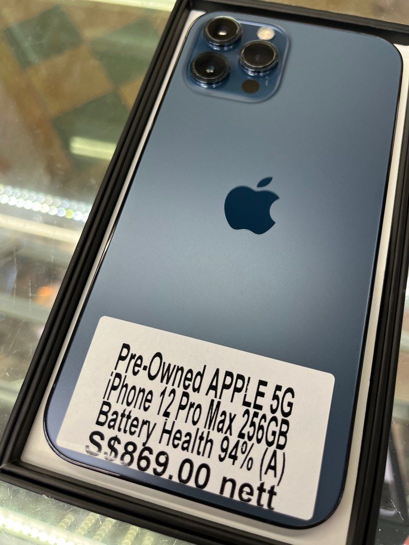 APPLE iPhone 12 Pro Max 5G, Pacific Blue, 128GB, #CM48397, Mobile ...