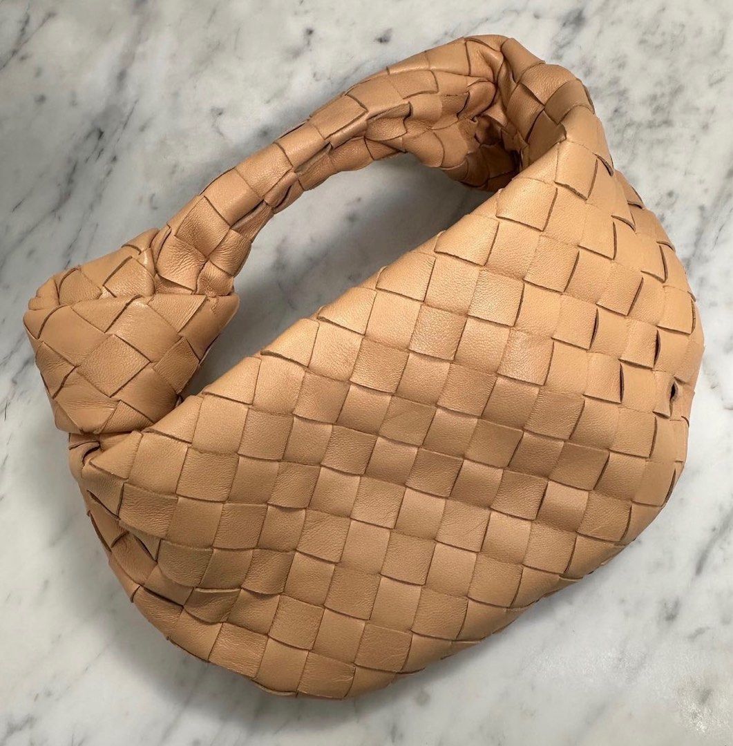 Authentic BV Bottega Mini Jodie Almond Beige, Fesyen Wanita, Tas ...