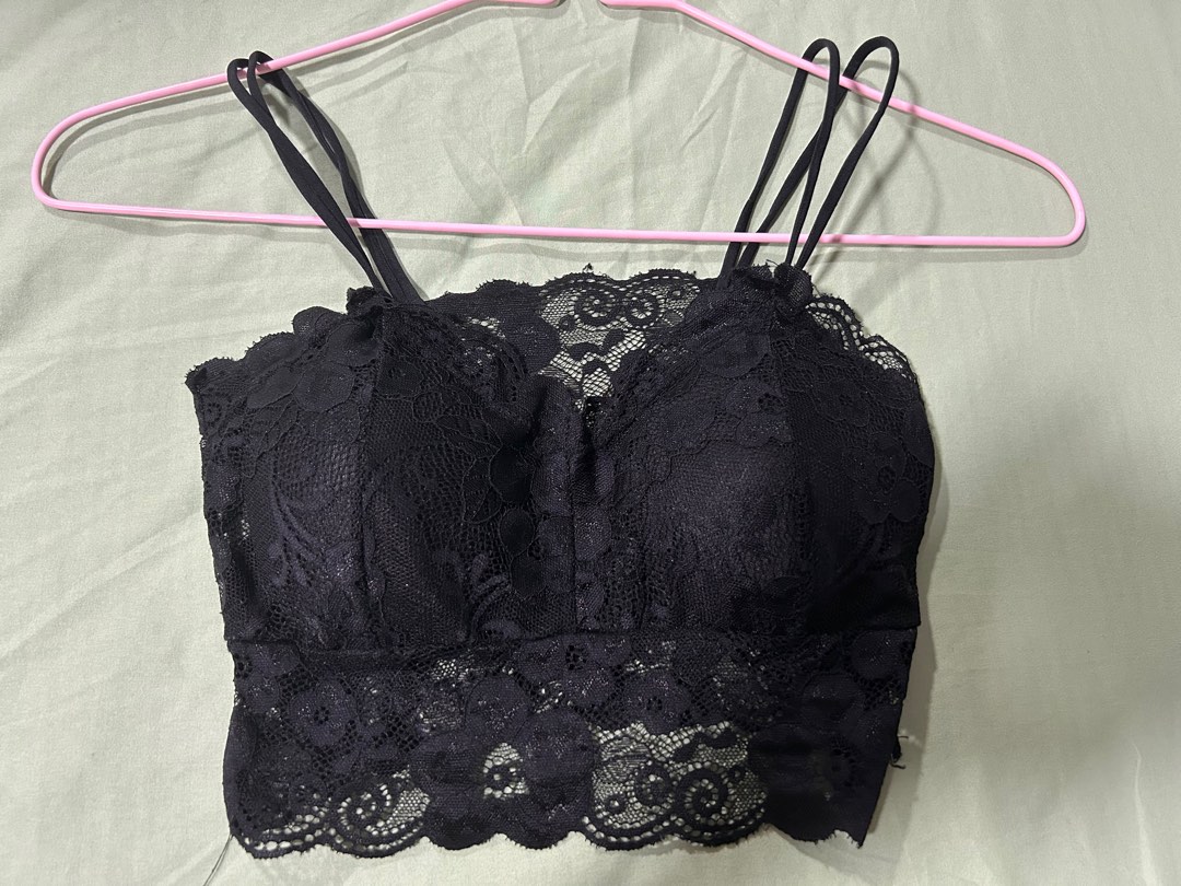 Black Lace Bralette, Women's Fashion, Tops, Sleeveless on Carousell