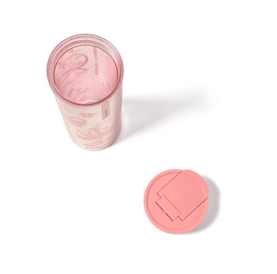 BLACKPINK + Starbucks Pink Doodles Water Bottle and Tumbler , Furniture ...
