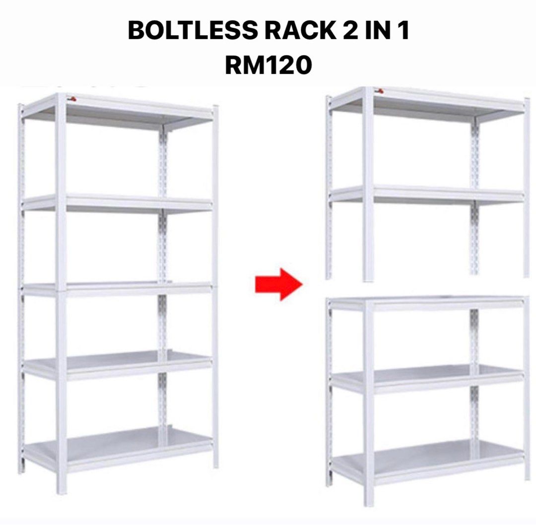 Boltless rack 2 in 1 5 level, Furniture & Home Living, Furniture ...