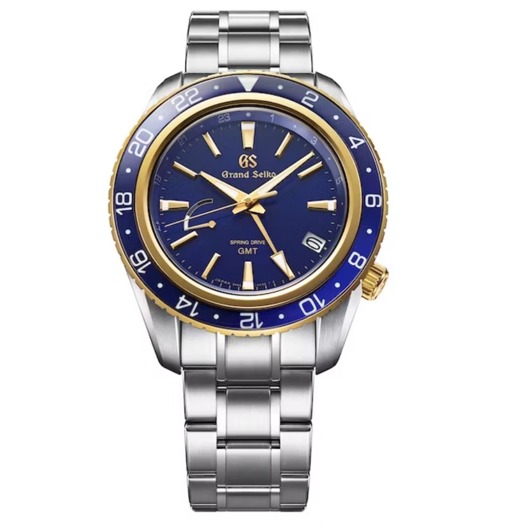 Brand New Grand Seiko GS Spring Drive 18 Karat Gold-Yellow Blue Dial ...