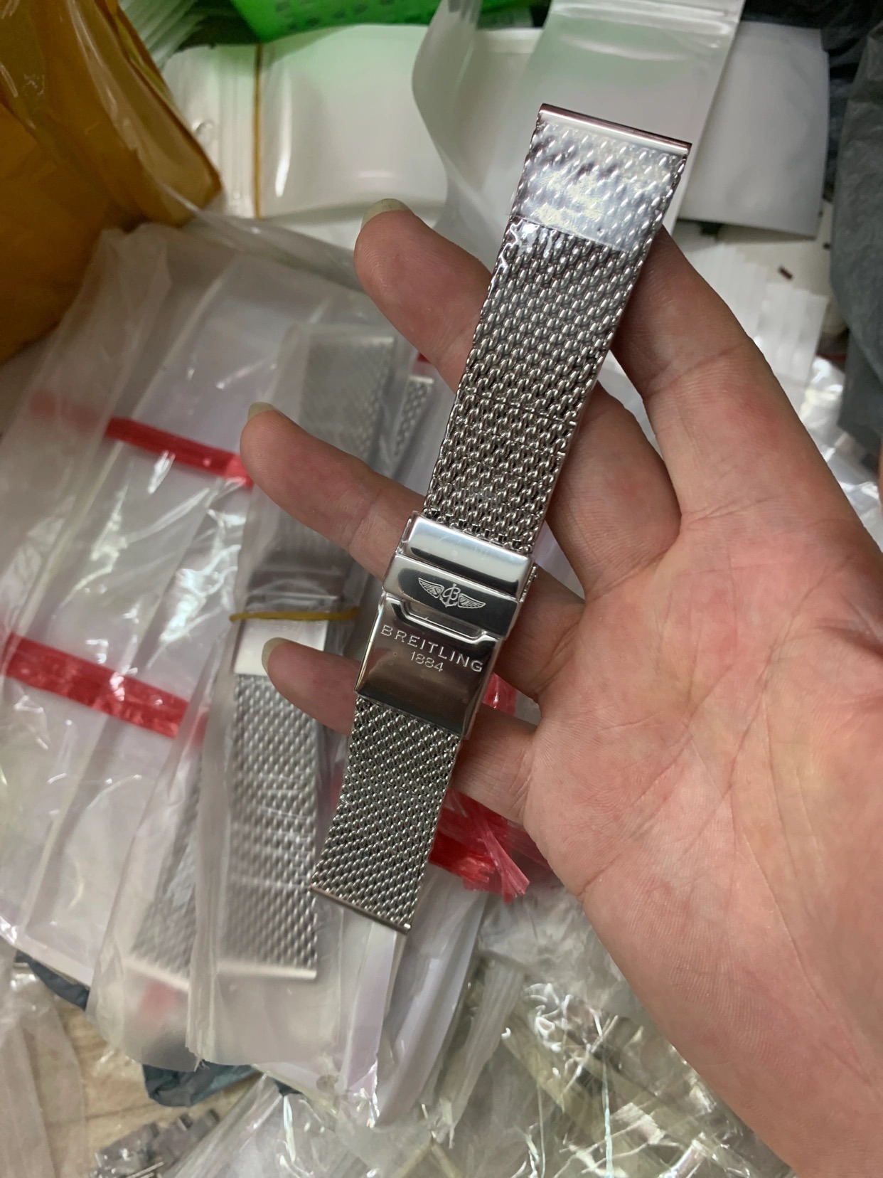 Breitling Mesh Bracelet steel woven 22mm 24mm, Luxury, Watches on Carousell