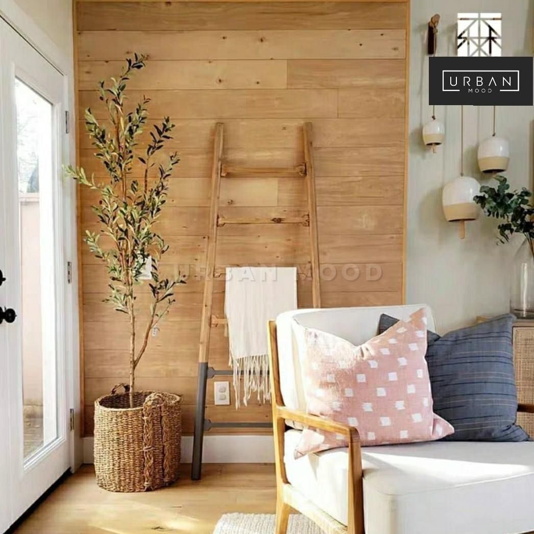 BRYCE Rustic Cedar Wood Ladder Rack, Furniture & Home Living, Furniture ...