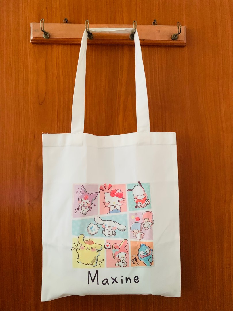 Canvas Tote Bag Customised All Design Cute Free Add Name Logo Character ...