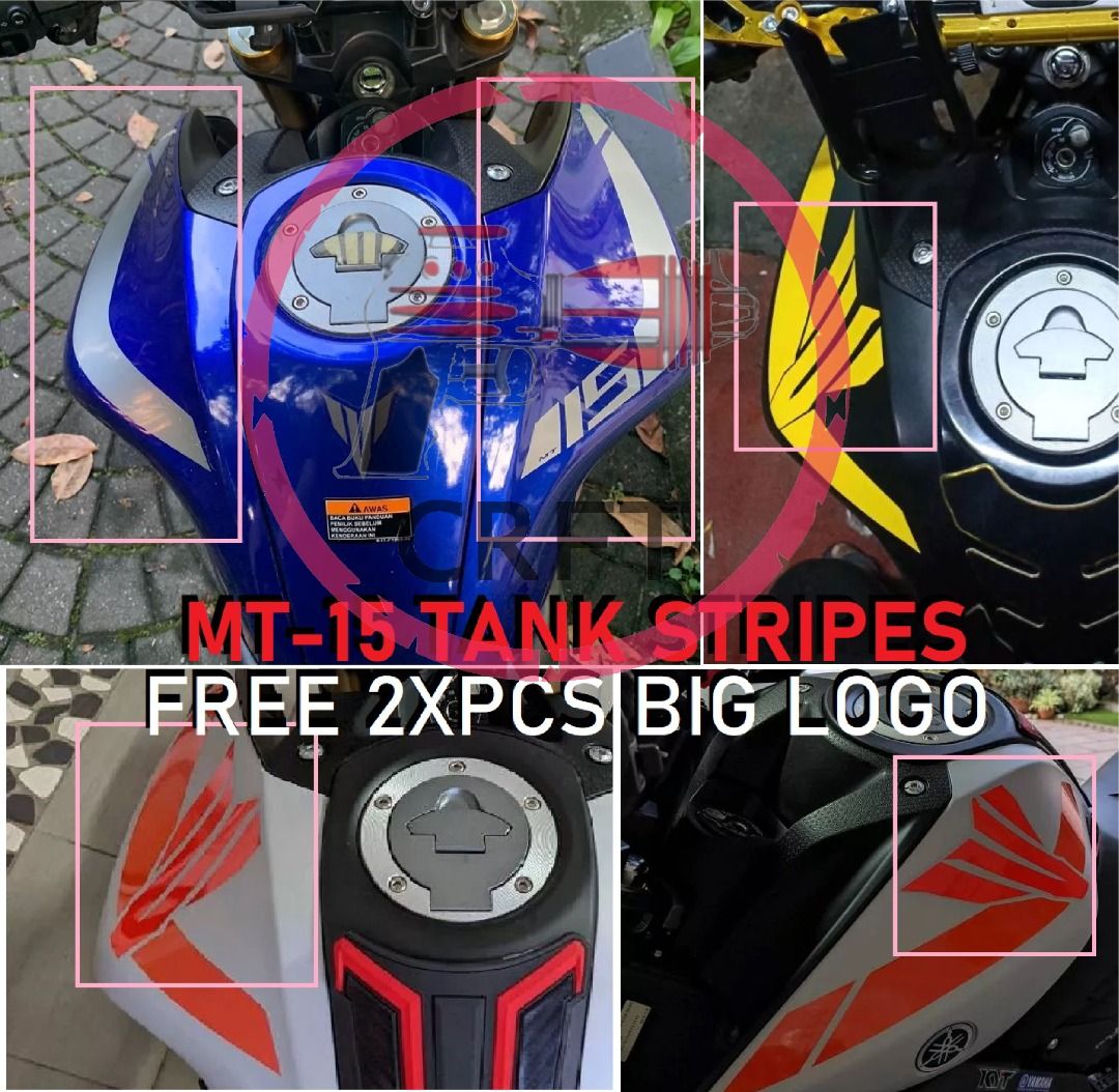 CFS577 Yamaha MT-15 MT15 Logo Fuel tank Set Stiker Sticker Vinyl Decal ...