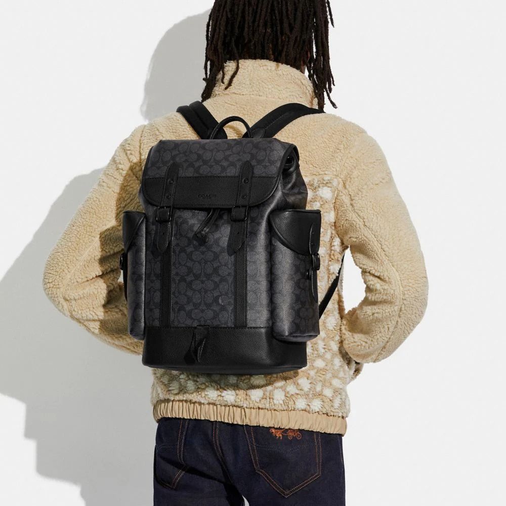 Coach Hitch Backpack In Signature Canvas (Men Laptop Bag), Men's ...