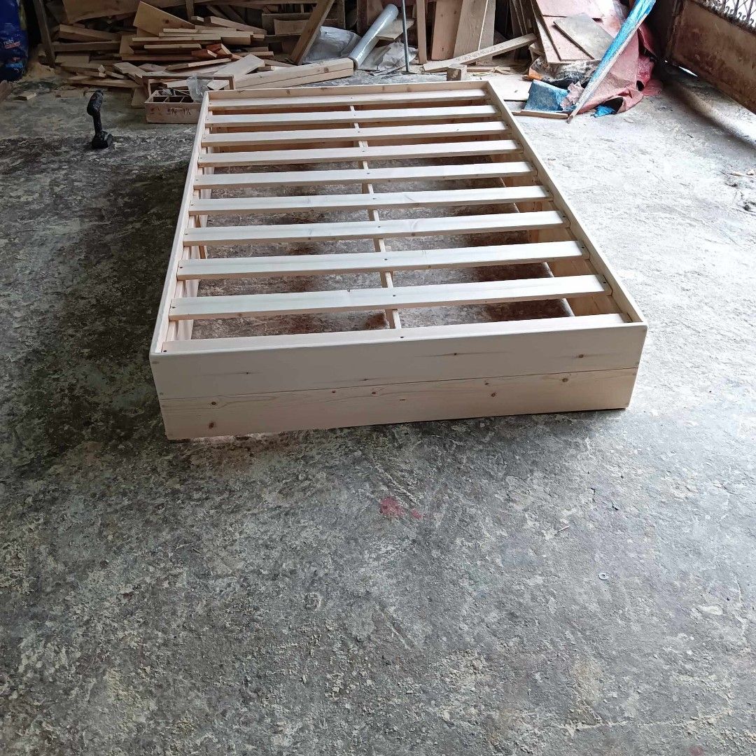COLLAPSIBLE BOX TYPE BED (NATURAL SMOOTH FINISH) on Carousell