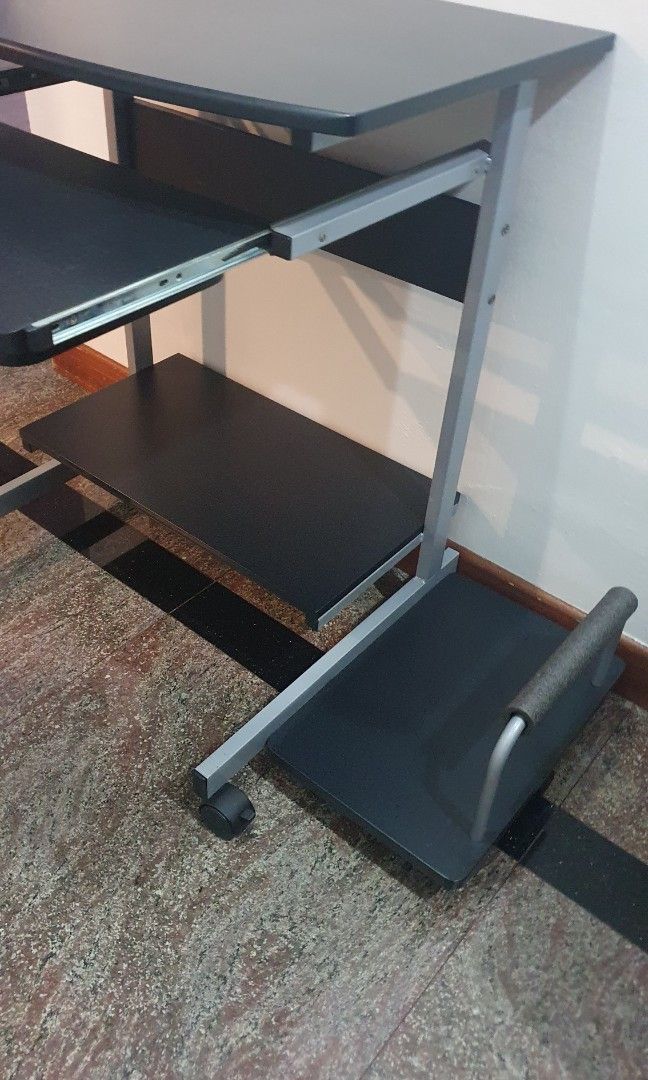 Computer Table with castor wheels, Furniture & Home Living, Furniture ...